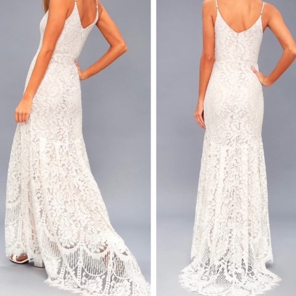 Lulus Dresses Lulus Flynn White Lace Maxi Dress Poshmark